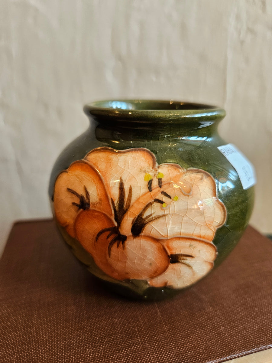 42410 Green W. Moorcroft Vase with Hibiscus Flower – Corby's Antiques ...