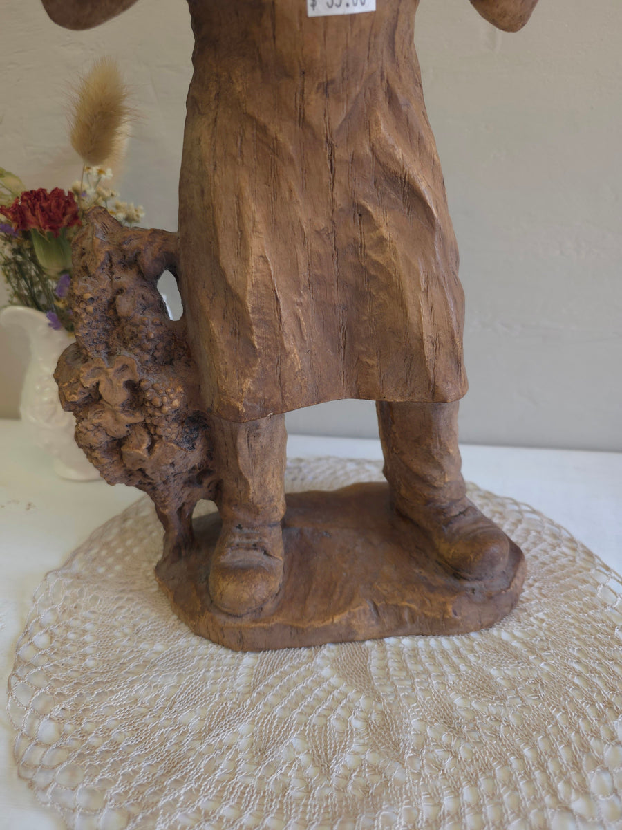 Carved Wood Statue of French Harvester 42307 | Corby's Antiques ...